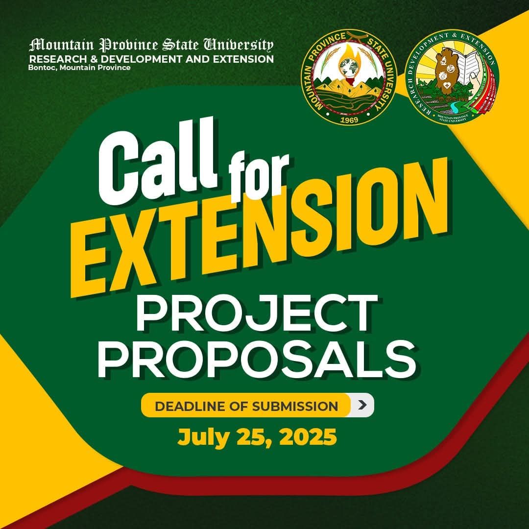 𝗖𝗔𝗟𝗟 𝗙𝗢𝗥 𝗥𝗘𝗦𝗘𝗔𝗥𝗖𝗛-𝗕𝗔𝗦𝗘𝗗 𝗘𝗫𝗧𝗘𝗡𝗦𝗜𝗢𝗡 𝗣𝗥𝗢𝗝𝗘𝗖𝗧 𝗣𝗥𝗢𝗣𝗢𝗦𝗔𝗟𝗦 - Mountain Province ...