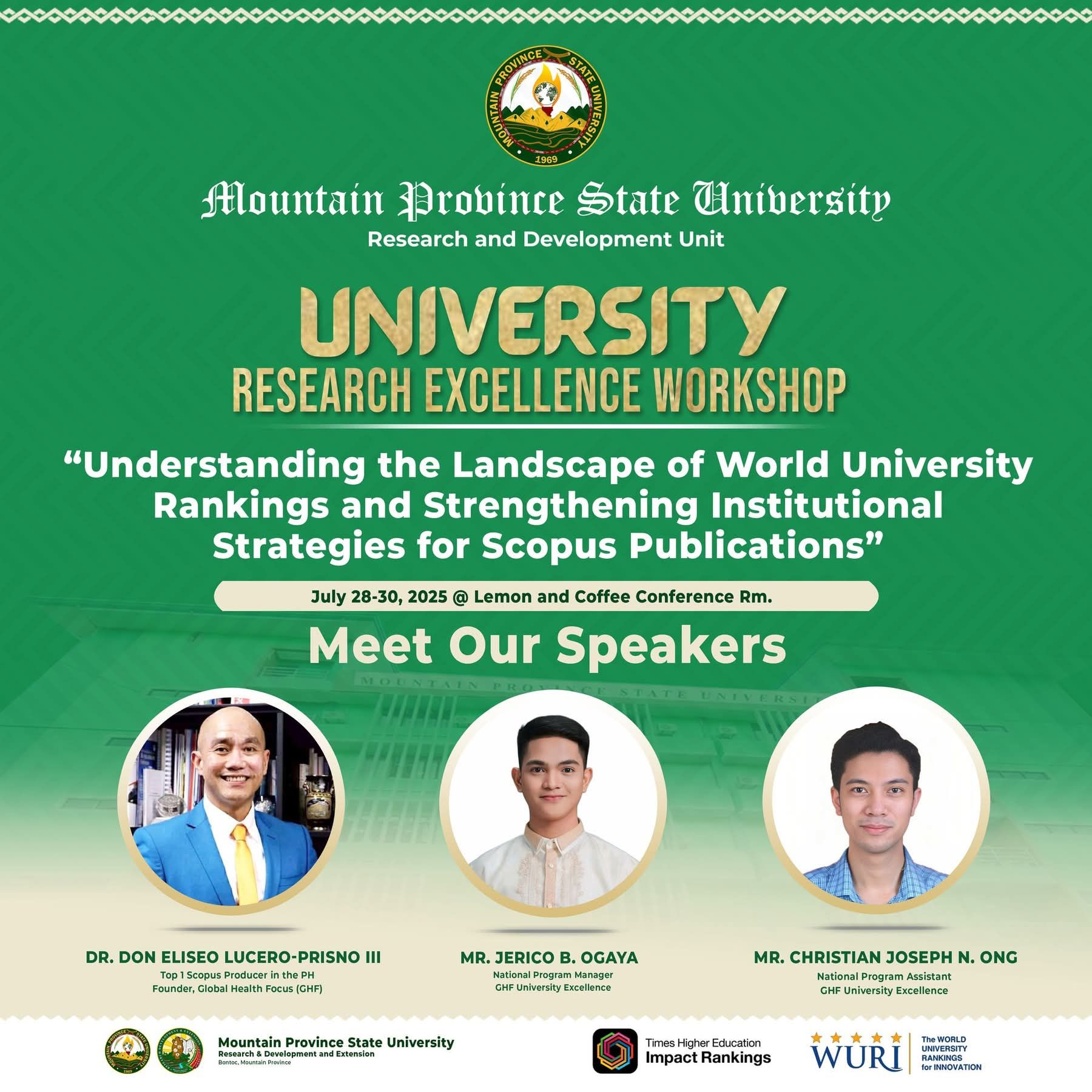 𝗠𝗣𝗦𝗨 𝘁𝗼 𝗵𝗼𝗹𝗱 𝗨𝗻𝗶𝘃𝗲𝗿𝘀𝗶𝘁𝘆 𝗥𝗲𝘀𝗲𝗮𝗿𝗰𝗵 𝗘𝘅𝗰𝗲𝗹𝗹𝗲𝗻𝗰𝗲 𝗪𝗼𝗿𝗸𝘀𝗵𝗼𝗽 𝗼𝗻 𝗚𝗹𝗼𝗯𝗮𝗹 𝗥𝗮𝗻𝗸𝗶𝗻𝗴𝘀 ...