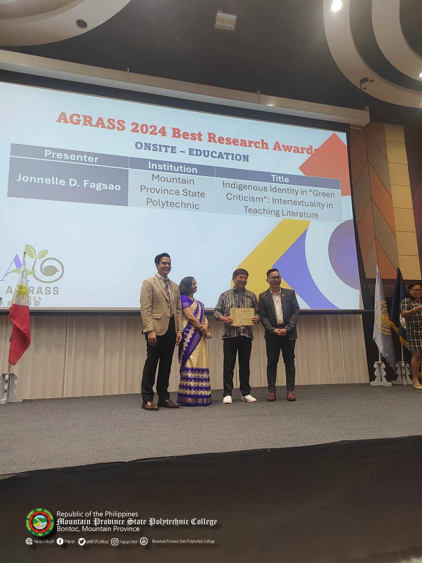 MPSPC Showcases Academic Excellence at A-GRASS 2024 - Mountain Province ...